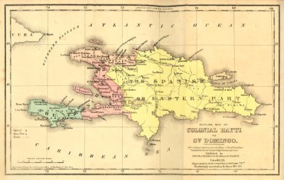 OUTLINE MAP OF COLONIAL HAYTI OR ST. DOMINGO. - Por dentro da África
